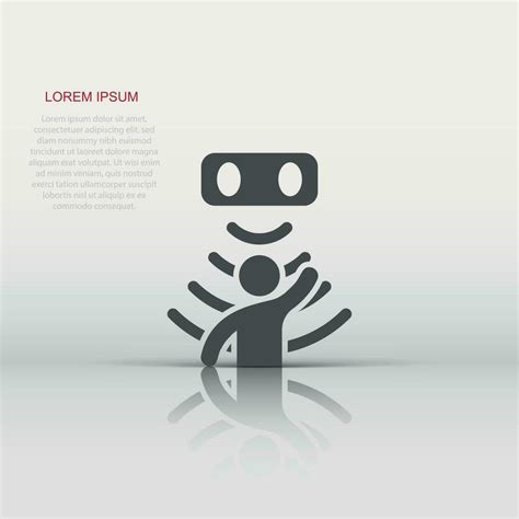 Motion Sensor Icon In Flat Style Sensor Waves With Man Vector Illustration On White Isolated