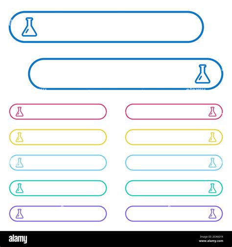 empty flask icons in rounded color menu buttons left and right side