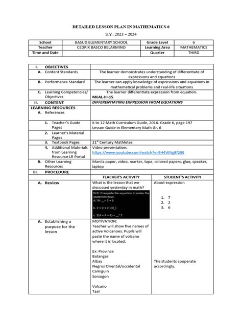 Expression And Equations Pdf Variable Mathematics Cognition