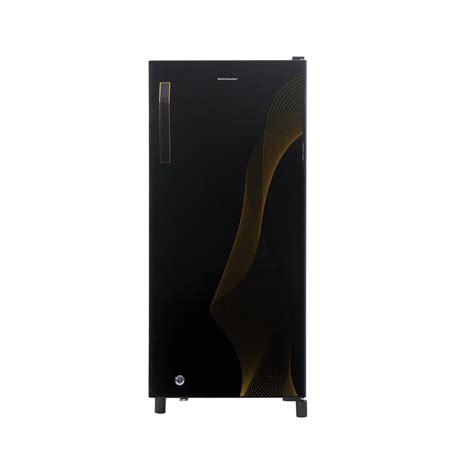 Kelvinator 190l Single Door Refrigerator Black Glass Fridge A210bkg