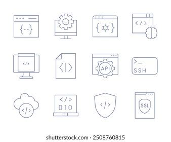 Programming Icons Thin Line Style Editable Stock Vector Royalty Free 2508760773 Shutterstock
