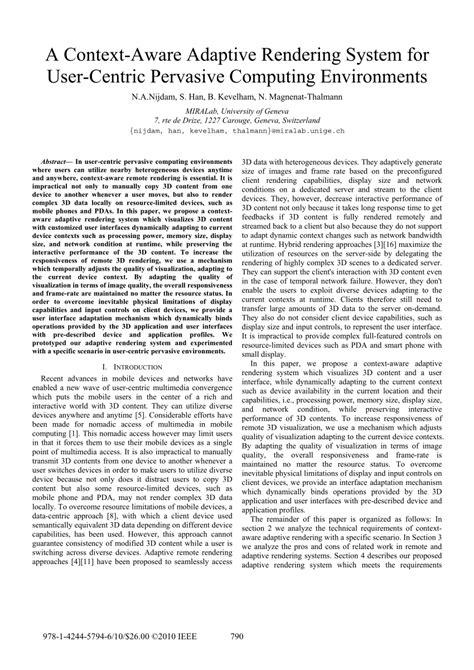 pdf a context aware adaptive rendering system for user centric