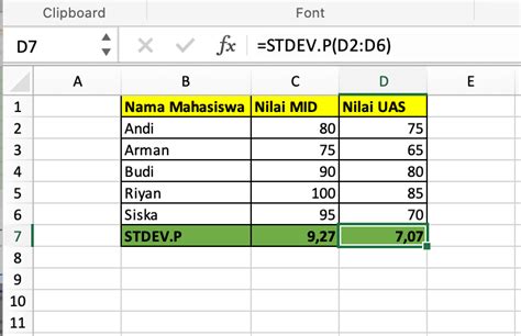 Cara Menggunakan Rumus Standar Deviasi Di Excel Tanpa Ribet