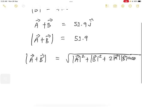 Solved Two Vectors A And B Have Magnitudes Of 4 50 Units And 9 81 Units Respectively The