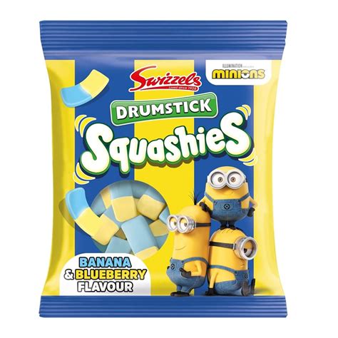 Swizzels Drumstick Squashies Banana And Blueberry Candy 120g Foamy