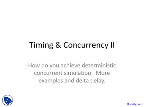 Concurrency Hdl Design Lecture Slides Slides Verilog And Vhdl Docsity