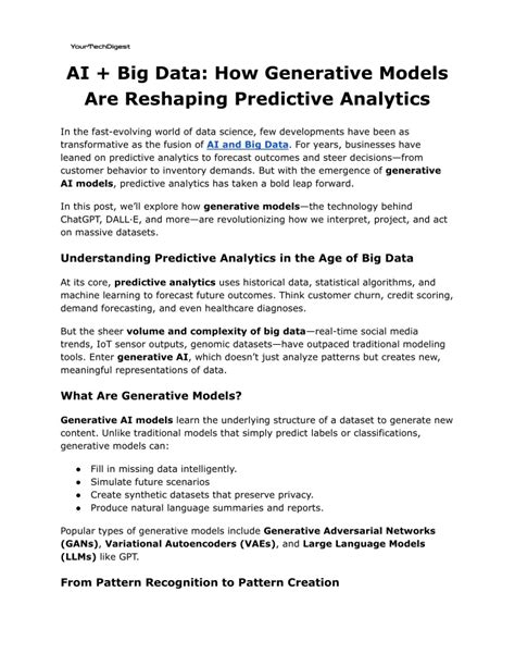 Ppt Ai Big Data How Generative Models Are Reshaping Predictive