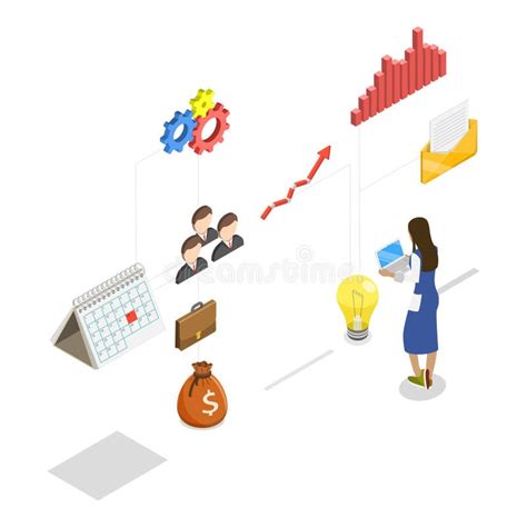 3d Isometric Flat Vector Illustration Of Performance Data Visualization Item 1 Stock