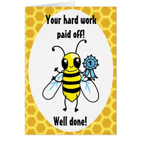 Busy Bee Hard Work Congratulations Card