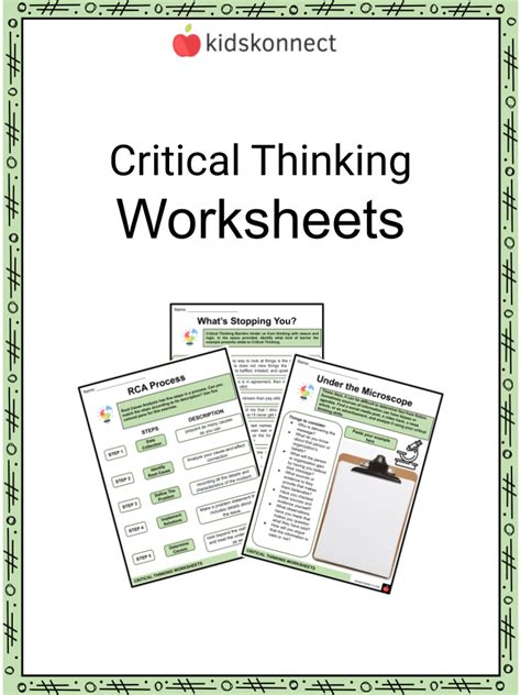 Critical Thinking Worksheets And Facts Process Logic Outcomes Worksheets Library
