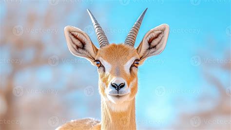 Close Up Portrait Of A Gazelle Looking At The Camera Wildlife Nature