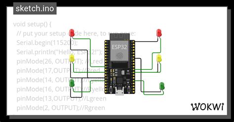 led traffic signal wokwi esp32 stm32 arduino simulator