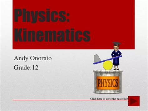 PPT Physics Kinematics PowerPoint Presentation Free Download ID