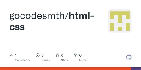 GitHub Gocodesmth Html Css