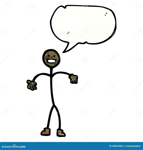 Cartoon Stick Man With Speech Bubble Stock Vector Illustration Of Talking Crazy 38042580