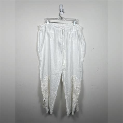 Johnny Was Pants And Jumpsuits Nwt Johnny Was Linen White Pants