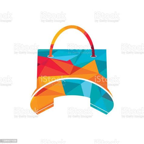 호출 스토어 벡터 로고 디자인 템플릿 핸드셋 아이콘 디자인의 쇼핑백 가방에 대한 스톡 벡터 아트 및 기타 이미지 가방 고객