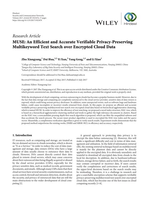 Pdf Muse An Efficient And Accurate Verifiable Privacy Preserving