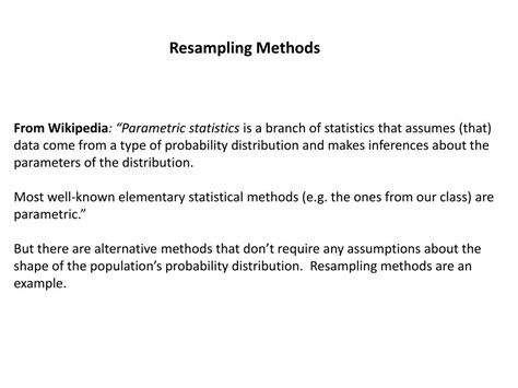 ppt resampling methods powerpoint presentation free download id