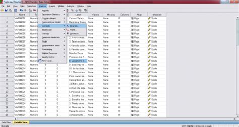 Correlation Of Variables In Spss