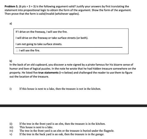 Solved Problem Pts Is The Following Argument Chegg Com