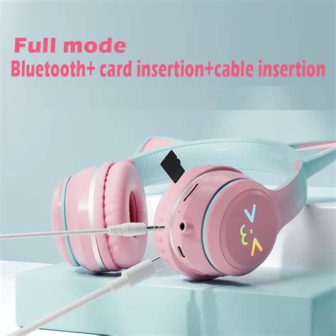 Wireless Light Up Cute Cat Ear Headphones The Kawaii Shoppu