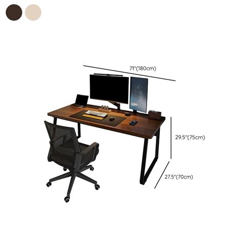 Industrial Curved Computer Desk Antique Finish Office Desk With Metal