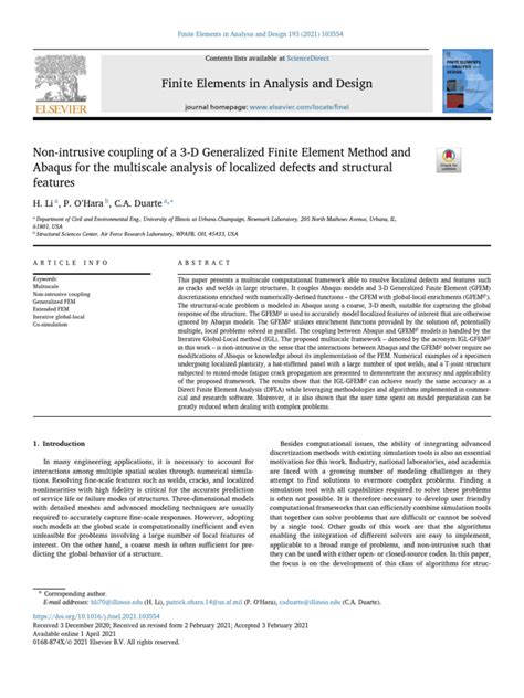Non Intrusive Coupling Of A 3 D Generalized Finite Element Method And Abaqus For The Multiscale