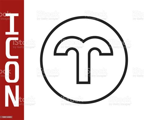 흰색 배경에 격리 된 검은 줄 양자리 조디악 기호 아이콘 점성술별 자리 수집 벡터 검은색에 대한 스톡 벡터 아트 및 기타 이미지