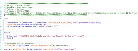 Sccm Configmgr Powershell Script To Remove The Maintenance Window On
