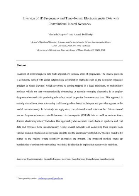 Pdf Inversion Of 1d Frequency And Time Domain Electromagnetic Dokumen Tips