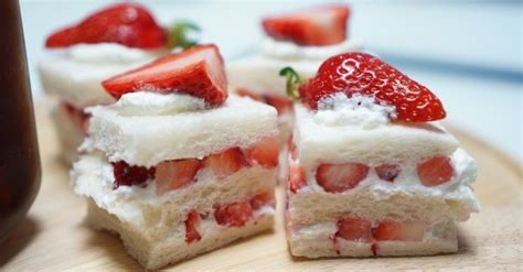 노오븐 케이크 딸기식빵케이크 만들기~