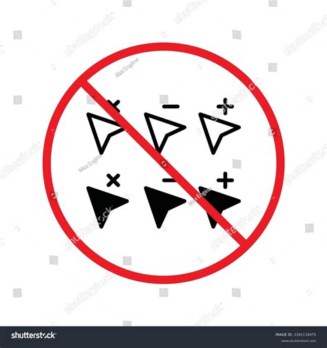 Forbidden Cursor Icon Prohibited Arrow Vector Stock Vector Royalty Free 2391118475 Shutterstock