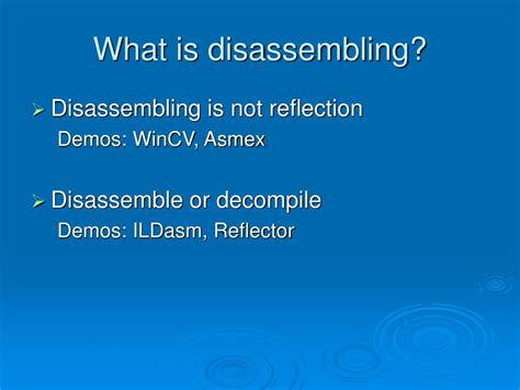 PPT Disassembling For Fun PowerPoint Presentation Free Download ID 261910