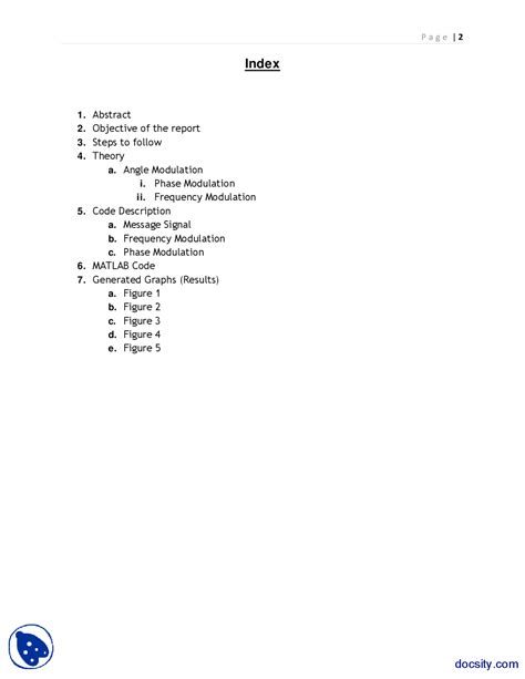Angle Modulation Analog Communication Lab Report Exercises Analog