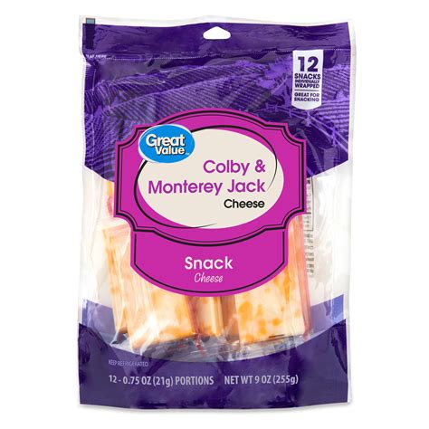 Great Value Colby And Monterey Jack Snack Cheese 9 Oz 12 Sticks