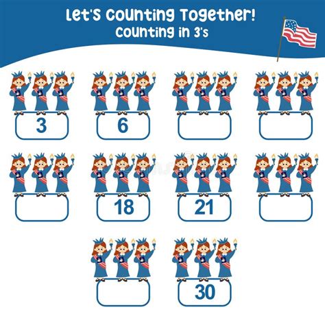 Math Activity Count And Write The Missing Numbers Stock Vector