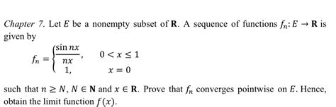 Solved Chapter 7 ﻿let E ﻿be A Nonempty Subset Of R ﻿a