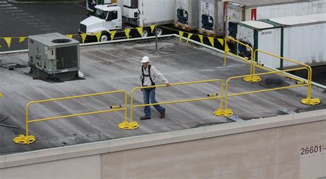 Portable Safety Railing Systems Temporary Guardrail Non Penetrating Guardrail