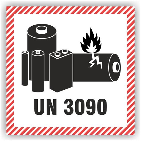 Etikett Lithium Metall Un 3090 Transportaufkleber Lithium