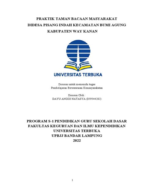 Laporan Tbm Dayu Pdf