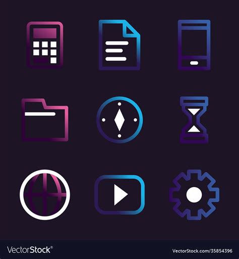Apps Set Icons Design Royalty Free Vector Image