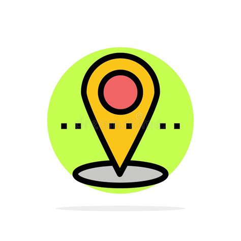Location Pin Point Abstract Circle Background Flat Color Icon Stock
