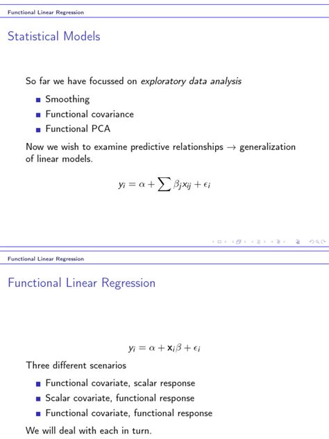 Lecture 14 Functional Linear Models Pdf Linear Regression