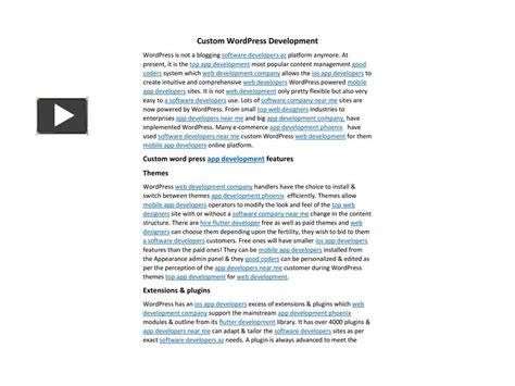 Ppt Custom Wordpress Development Powerpoint Presentation Free To