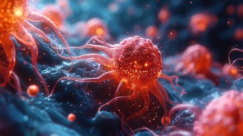 Microscopic View Of Cancer Cells Generative Ai Premium Ai Generated Image
