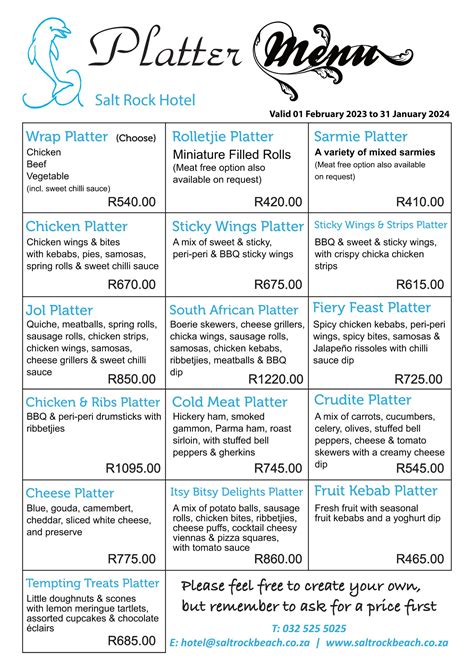Rock Salt Menu With Prices At Anita Stevens Blog