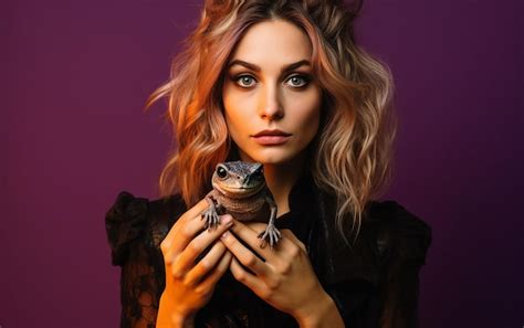 Premium Ai Image Goth Girl Portrait With Toad Halloween