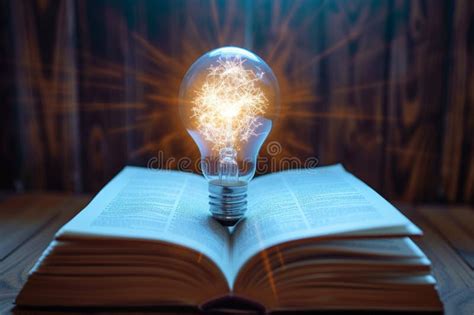 Brainstorming And Education Concepts Light Bulb On A Book Illumination Stock Illustration