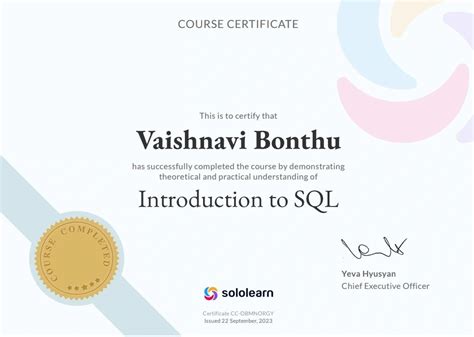 vaishnavi bonthu on linkedin sql sololearn
